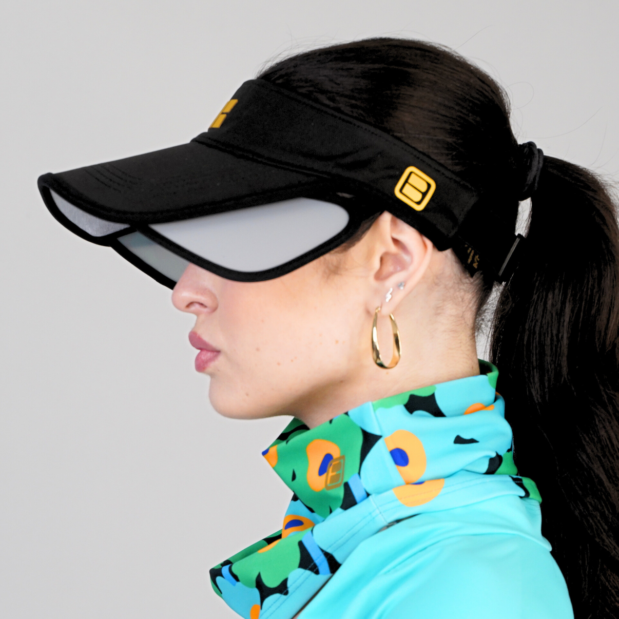 BESO PRO Retractable Visor - Black / Black with pickleball logo – BESO ...